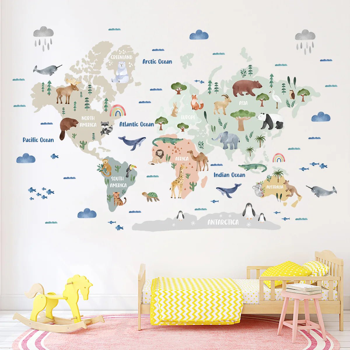 World Map Wall Stickers Collection – Nursery Stickers