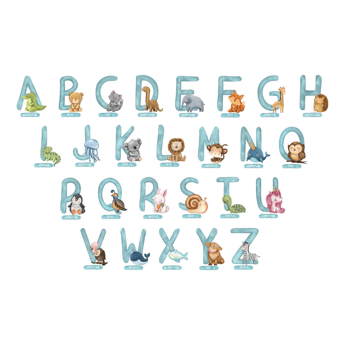 Animal Alphabet Wall Stickers – Nursery Stickers